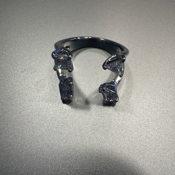 Swarovski | Jewelry | Swarovski Mesmera Rhodiumplated Crystal Open Ring ...
